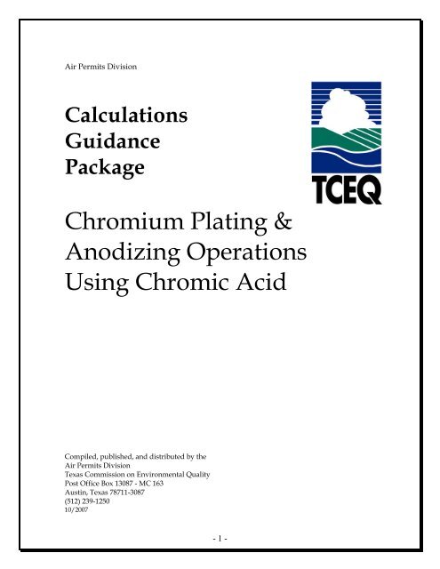 Chrome Plating and Anodizing Operations, Sample Emission