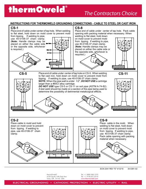 34-5381-02 cable to horizontal surface instructions - thermOweld