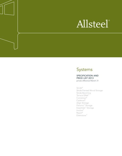 Systems Price List (2.56MB PDF - Allsteel