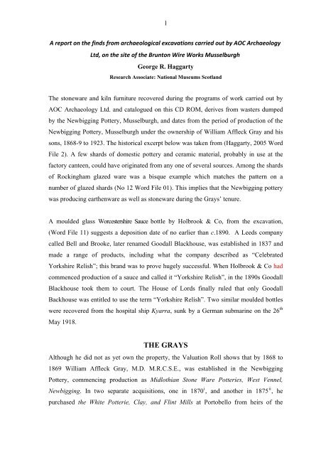 Newbigging Pottery Musselburgh - Research Repository - National ...