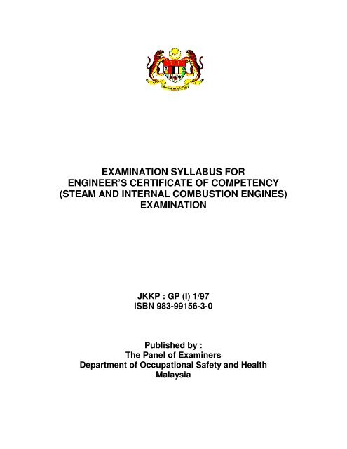 examination syllabus for engineer's certificate of competency