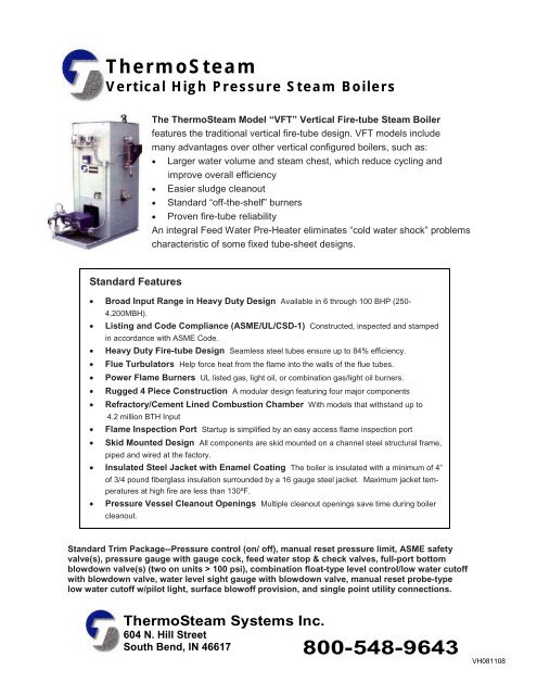 Vertical HiPress boiler.pub - ThermoSteam Systems
