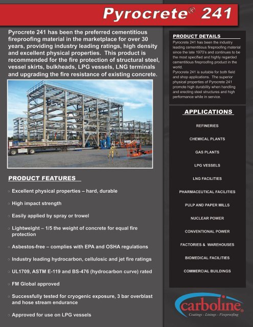 Pyrocrete® 241 Pyrocrete® 241 - Carboline