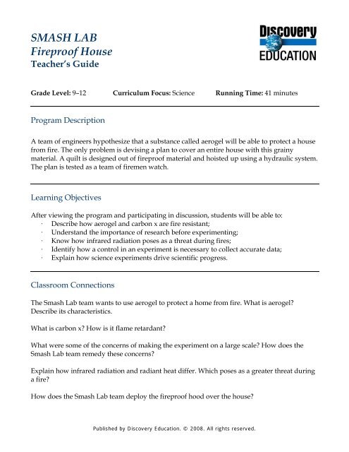 SMASH LAB Fireproof House - Discovery Education Store