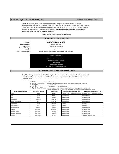 Cap-Chur Charges - Valley Vet Supply