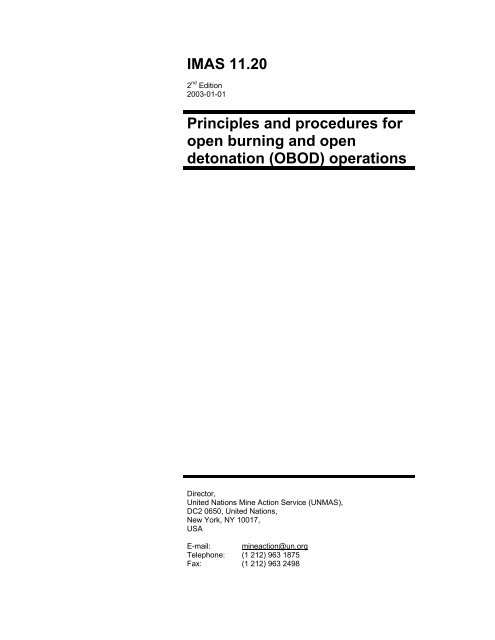 IMAS 11.20 - International Mine Action Standards