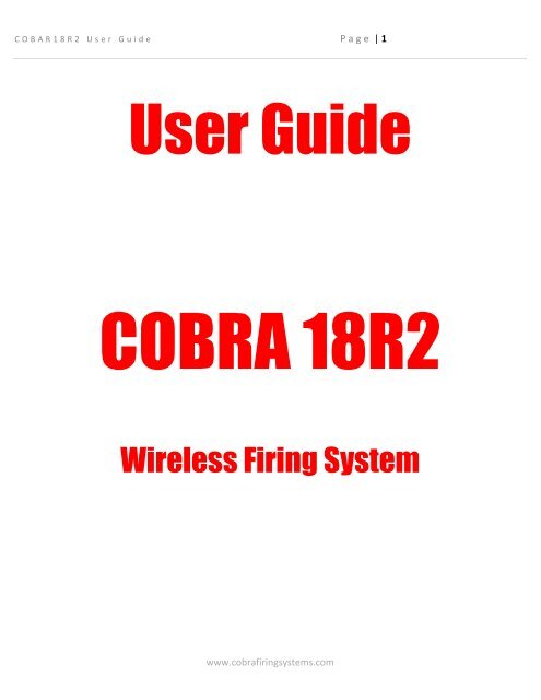 18R2 Detailed User Guide - COBRA Firing Systems