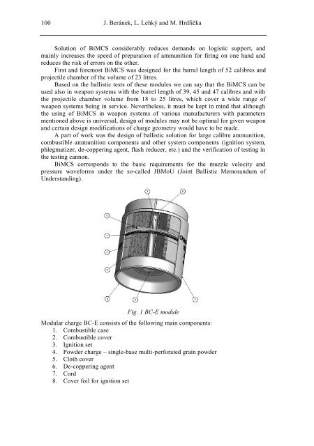 100 J. Beránek, L. Lehk