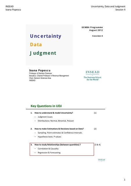 Uncertainty Data Judgment - Insead