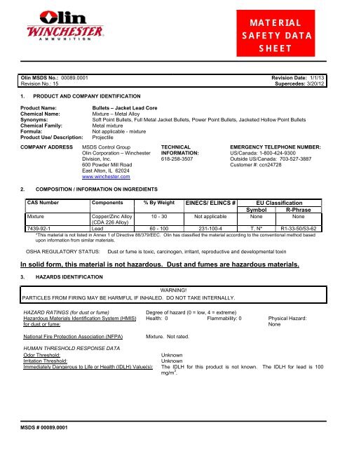 Bullets - Jacket Lead Core