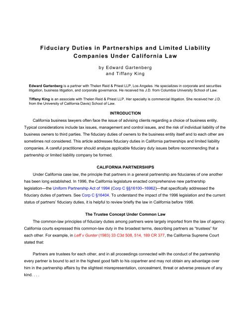 Limited Liability Partnership Examples