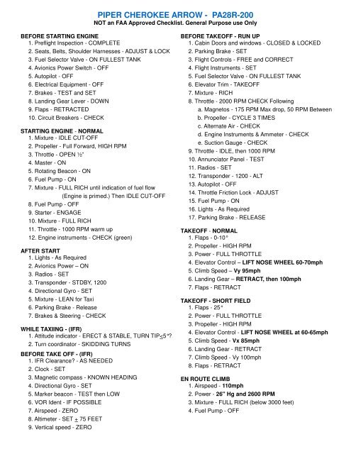 PIPER CHEROKEE ARROW - PA28R-200