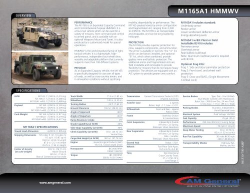 overview specifications G