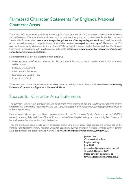 Farmstead Character Statements For England's National Character ...