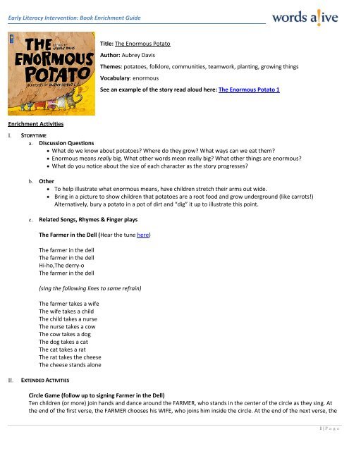 The Enormous Potato - Words Alive