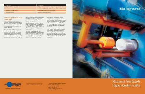 Billet Taper Quench Brochure - Granco Clark