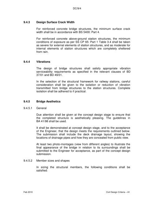 Civil Design Criteria For Road And Rail Transit Systems - Design Talk