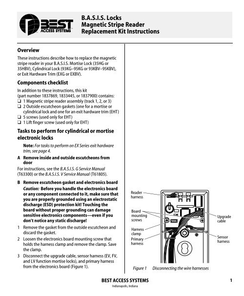 B.A.S.I.S. Locks Magnetic Stripe Reader Replacement Kit Instructions