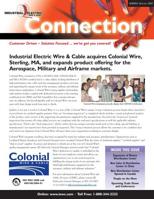 Industrial Electric Wire & Cable acquires Colonial Wire ... - IEWC