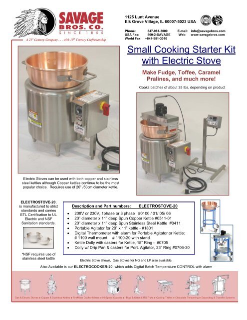 Small Cooking Starter Kit with Electric Stove - Savage Bros. Co.
