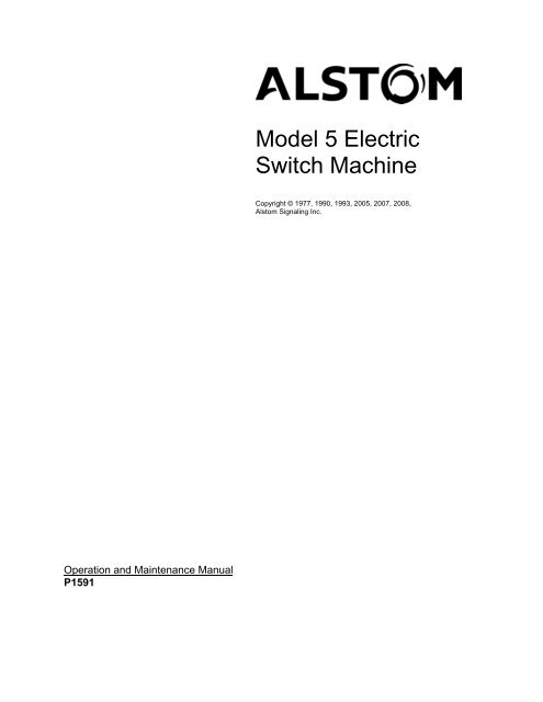 Model 5 Electric Switch Machine - Alstom