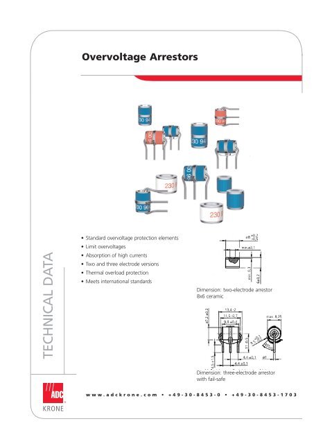 Overvoltage Arrestors - ADC Krone