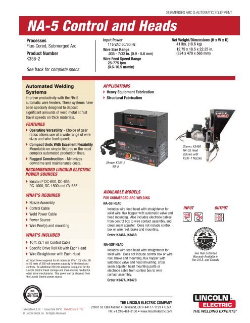 NA-5 Control and Heads - Automatic Wire Feeders - Lincoln Electric