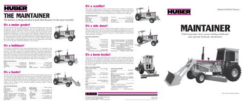 Huber Maintainer - Kendrick Equipment Ltd.