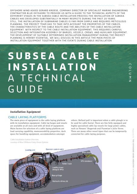 Subsea cable installation - Pharos Offshore Group Ltd