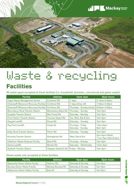 Waste & recycling - Mackay Regional Council