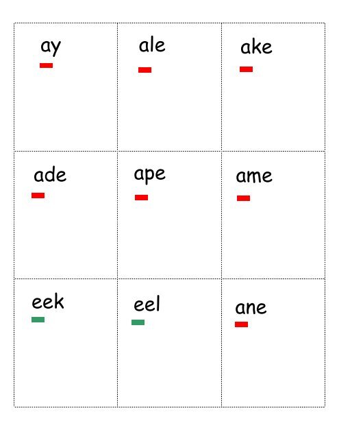 ay ale ake ade ape eek ee