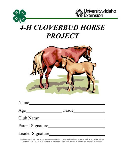 4-H CLOVERBUD HORSE PROJECT - University of Idaho Extension