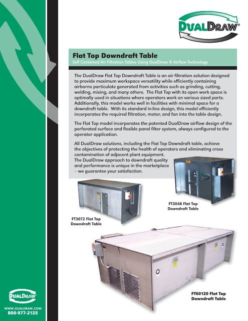 Flat Top Downdraft Table - DualDraw