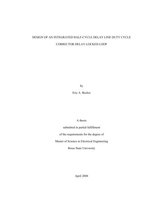 Design of an Integrated Half-Cycle Delay Line - CMOS Edu