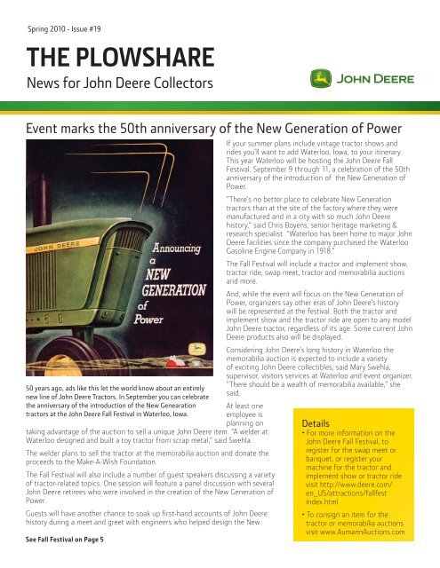 THE PLOWSHARE - John Deere