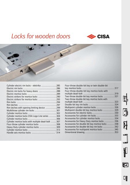 Catalogue Locks for wooden doors - Cisa