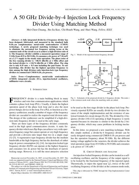 A 50 GHz Divide-by-4 Injection Lock Frequency Divider Using ...