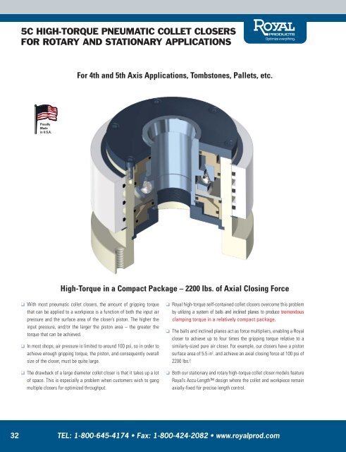 5c high-torque pneumatic collet closers for rotary ... - Royal Products