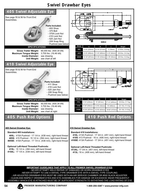 Swivel Drawbar Eyes - Premier Manufacturing