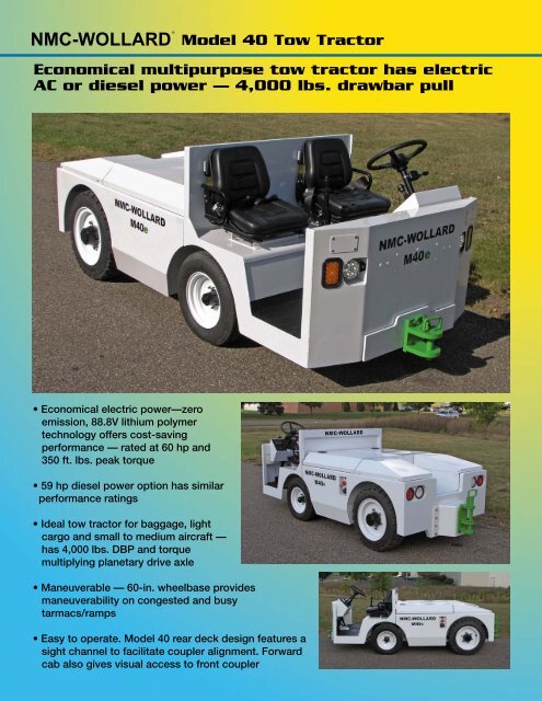 4000 lbs. drawbar pull Model 40 Tow Tractor - NMC-WOLLARD, Inc.