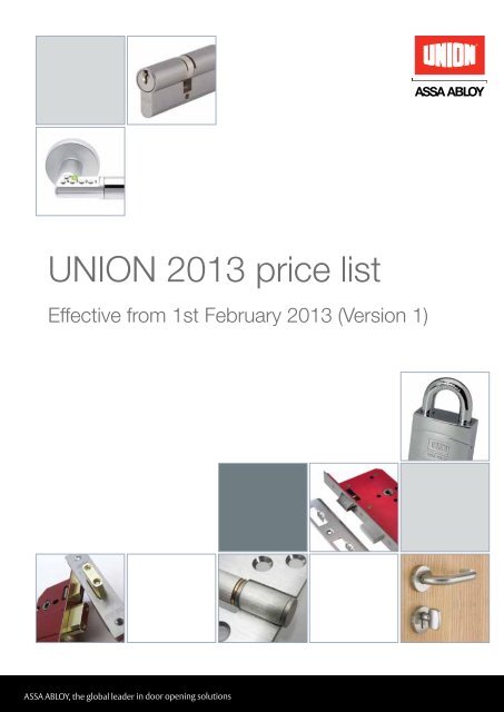 UNION 2013 price list