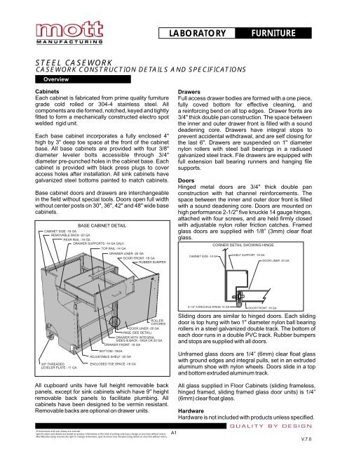 FURNITURE LABORATORY FURNITURE - Mott Manufacturing