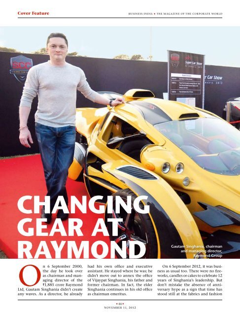 Changing gear at raymond - The Business India Group
