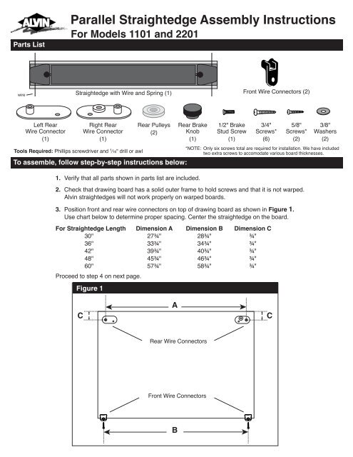 Parallel Straightedge Assembly Instructions