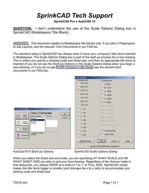 setting the drawing scale - Sprinkcad.com