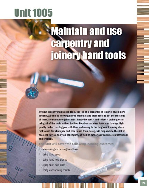 Unit 1005 Carpentry and Joinery Level 1 CAA ... - Pearson Schools