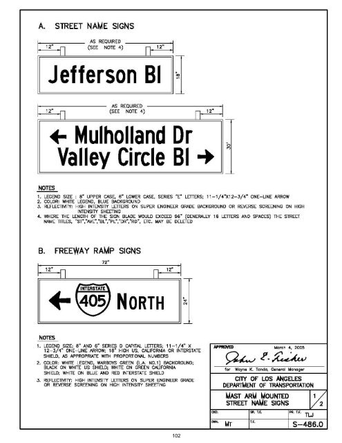 Special Provisions and Standard Drawings for the Installation