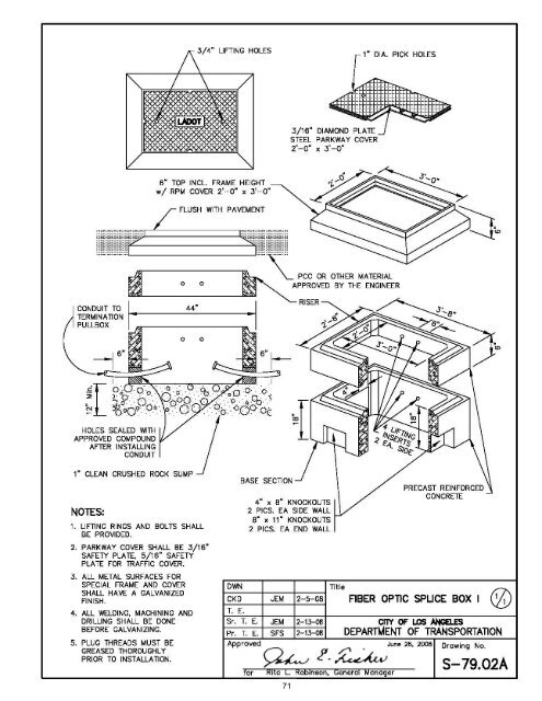 Special Provisions and Standard Drawings for the Installation