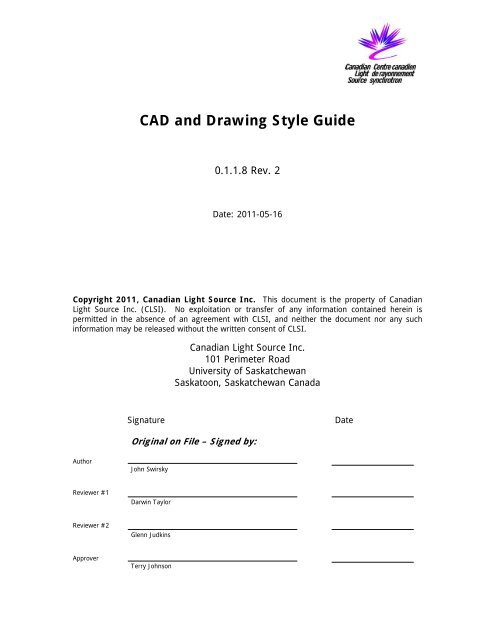 CAD and Drawing Style Guide - Canadian Light Source