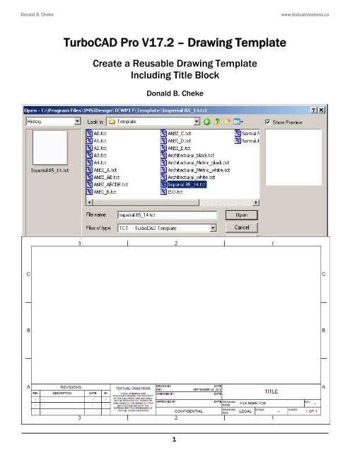TurboCAD Pro V17.2 Drawing Template SAMPLE - Textual Creations